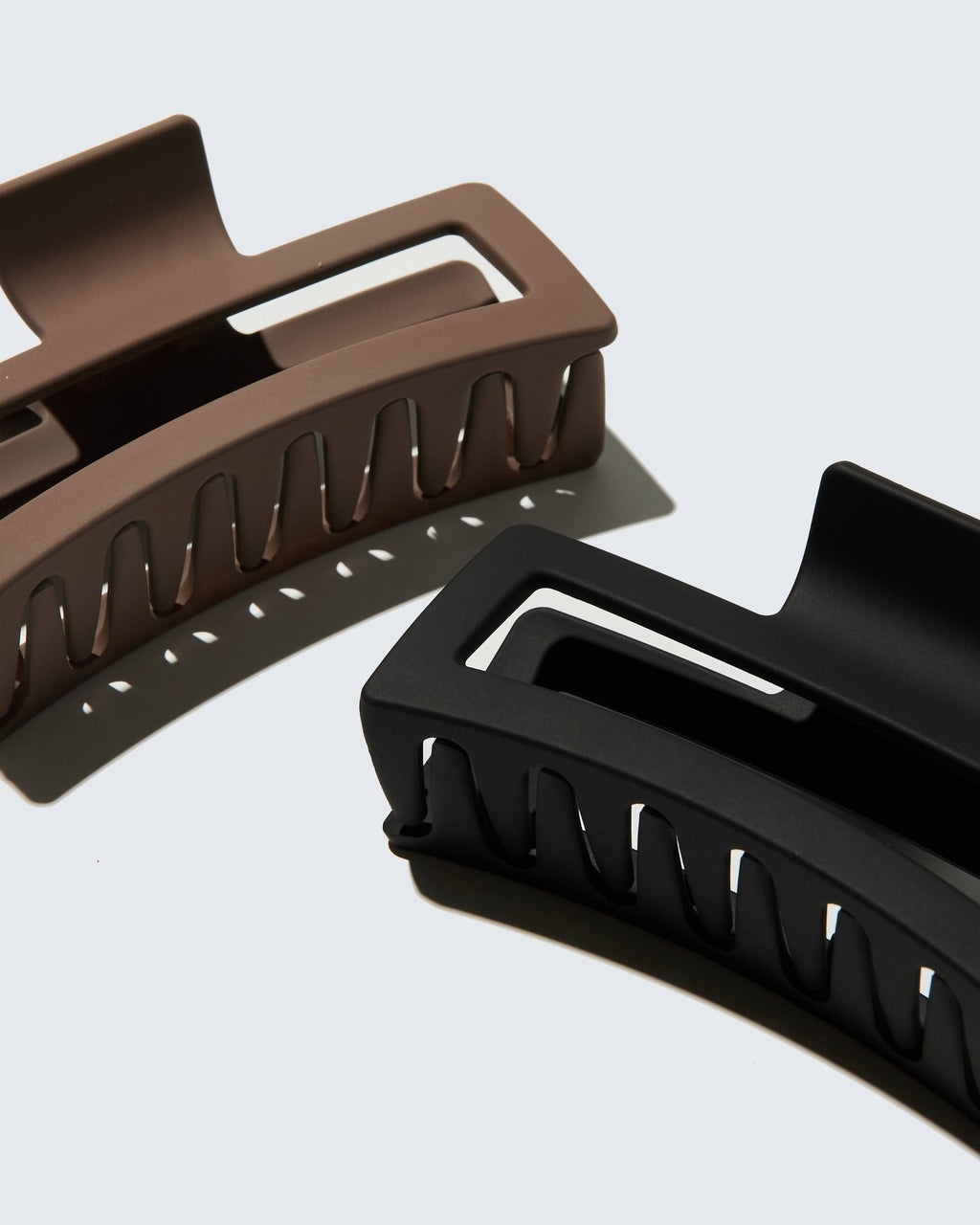 XXL Jumbo Claw Hair Clips | 2-Pack | Zwart/Bruin